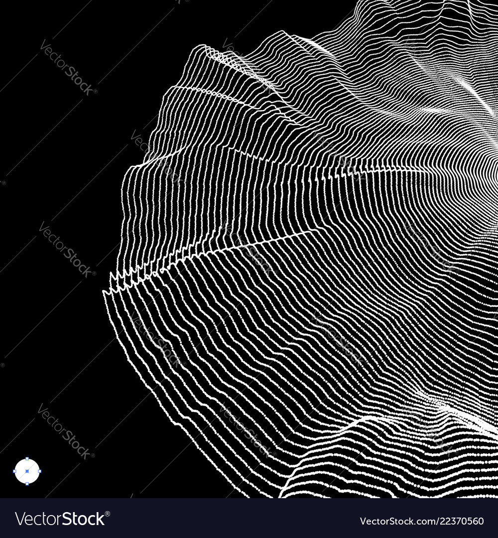 Array with dynamic particles 3d technology style Vector Image