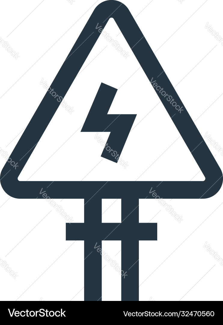 Electrical danger sign icon isolated on white Vector Image