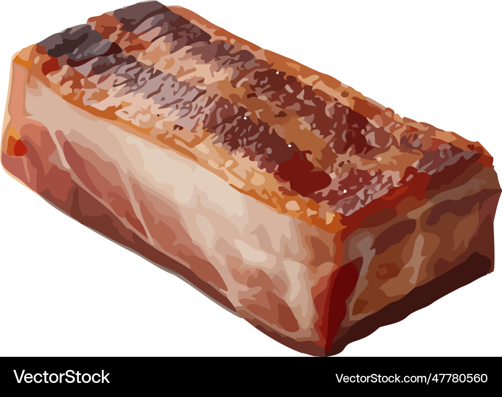 Freshly grilled pork slice icon Royalty Free Vector Image