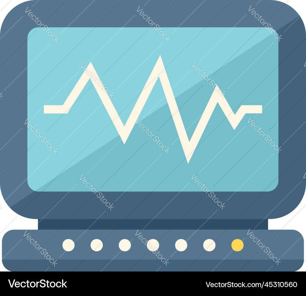 Heart rate control icon flat room center Vector Image