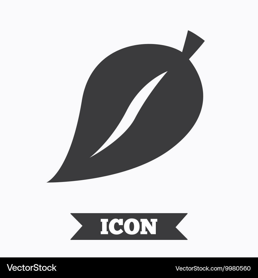 Leaf sign icon fresh product symbol Royalty Free Vector