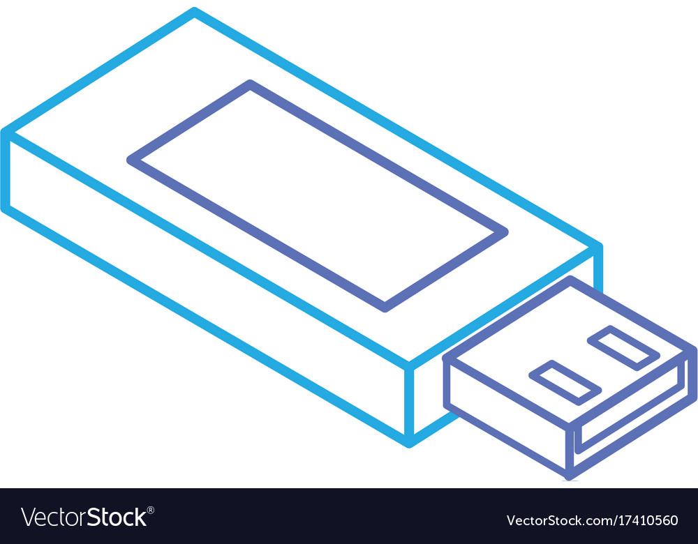 Line data usb memory to save documents Royalty Free Vector