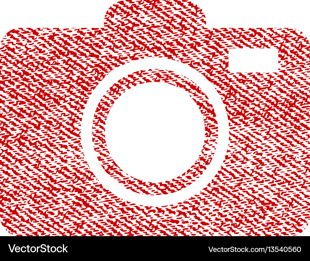 Photo camera fabric textured icon Royalty Free Vector Image