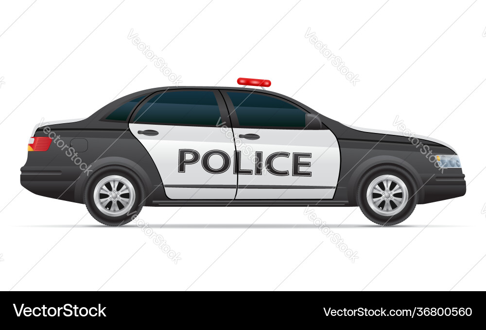 Police car vehicle Royalty Free Vector Image - VectorStock