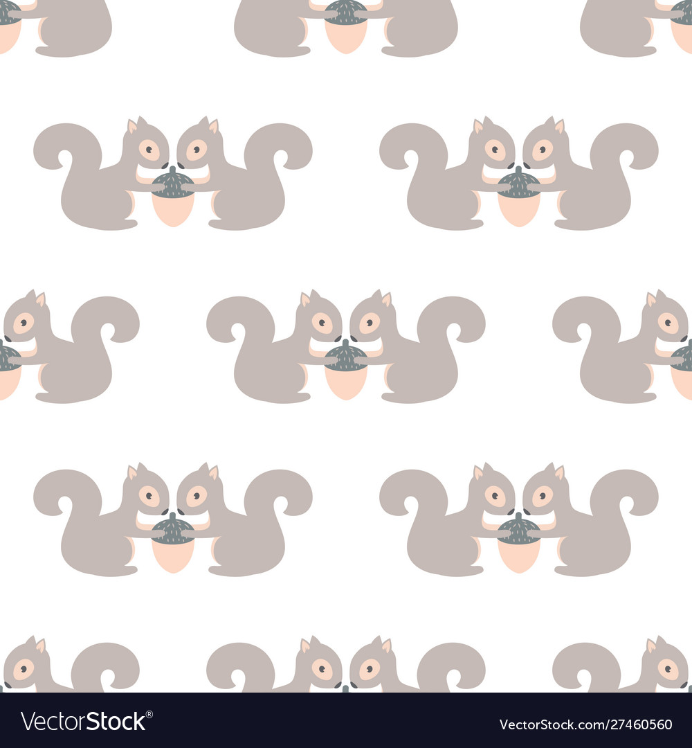 Simple pattern with squirrels Royalty Free Vector Image