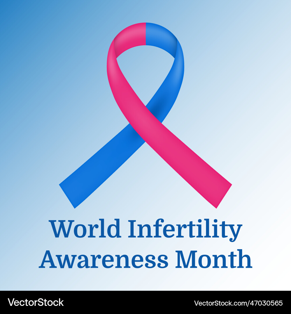 A pink and blue ribbon on light blue background Vector Image