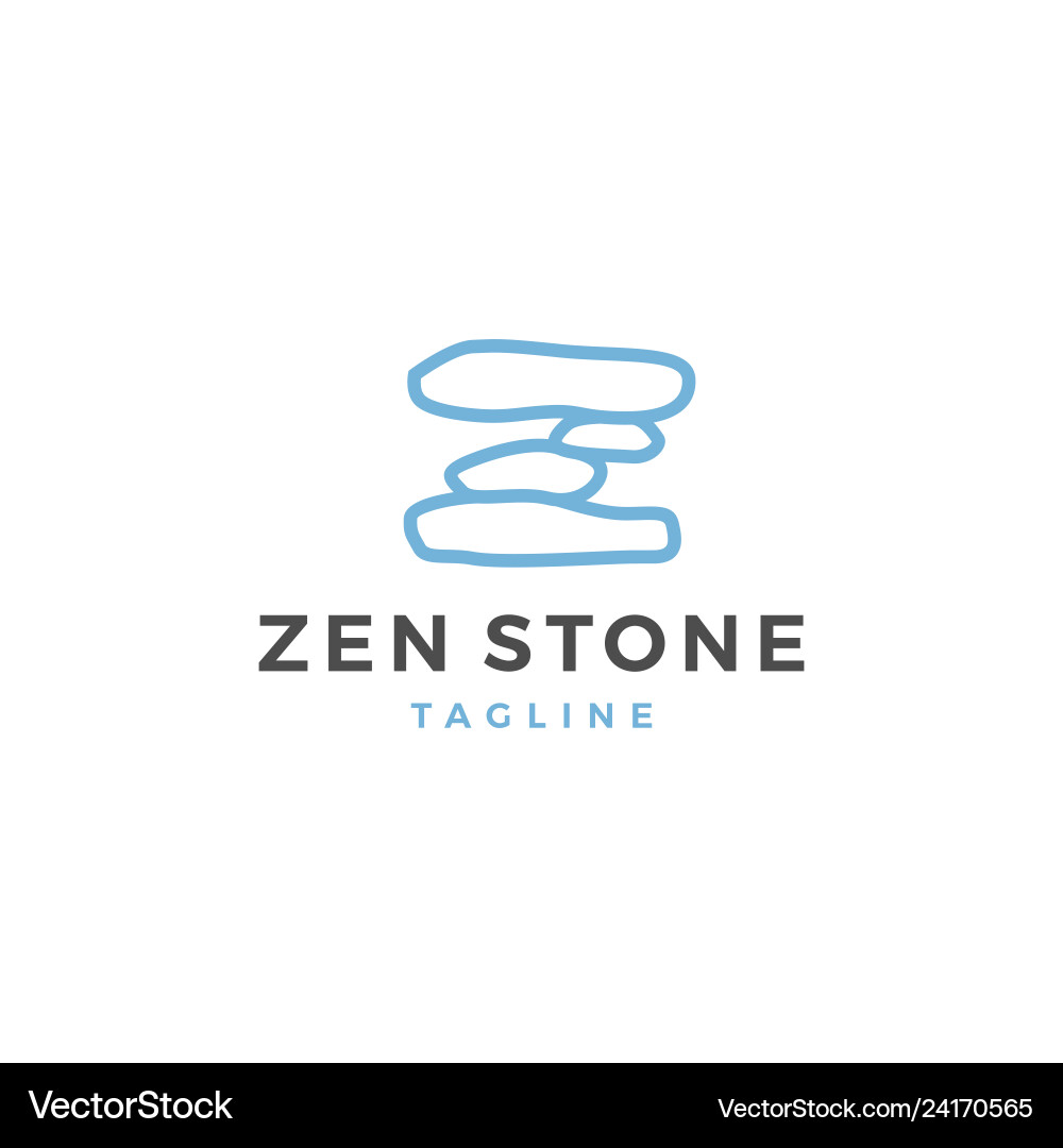 Balancing zen stone letter z logo template Vector Image