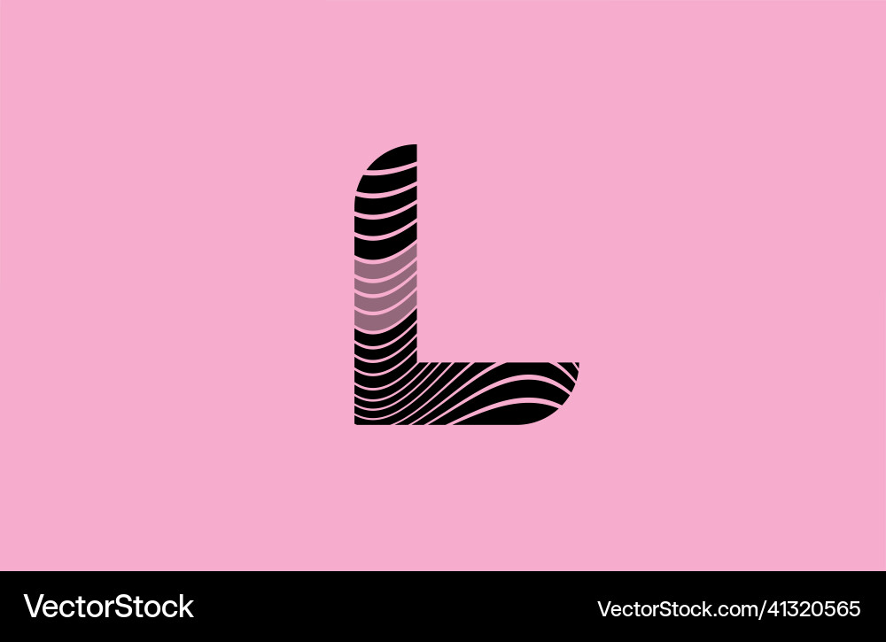 Black letter l logo design icon with pink Vector Image