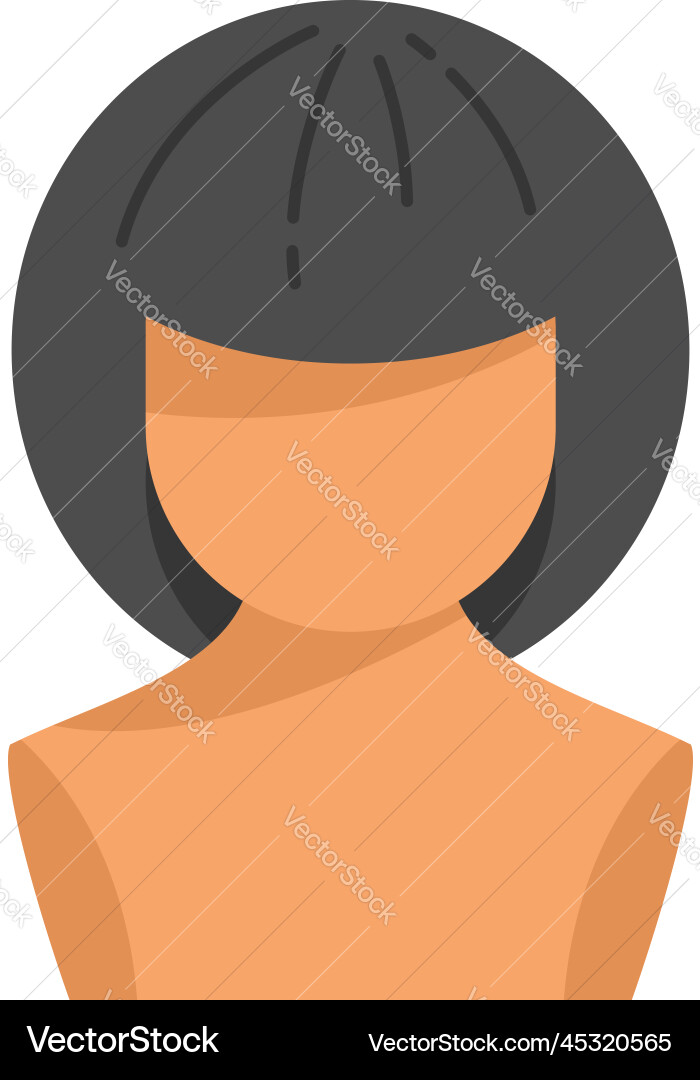 Carnival wig icon flat long hair Royalty Free Vector Image