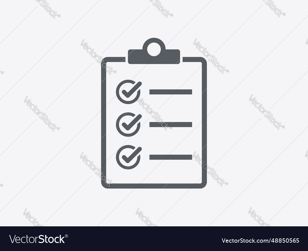 Clipboard with checklist icon in flat style Vector Image