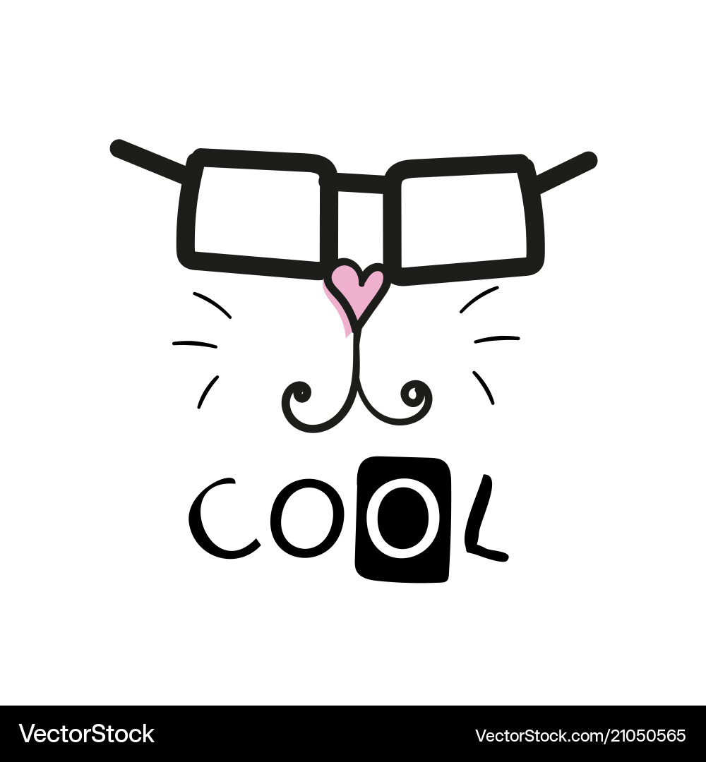 Cool cat slogan and face cat - cute cat Royalty Free Vector