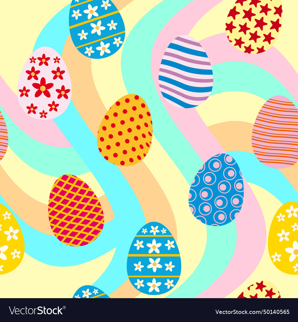 Easter seamless pattern eggs festive spring Vector Image
