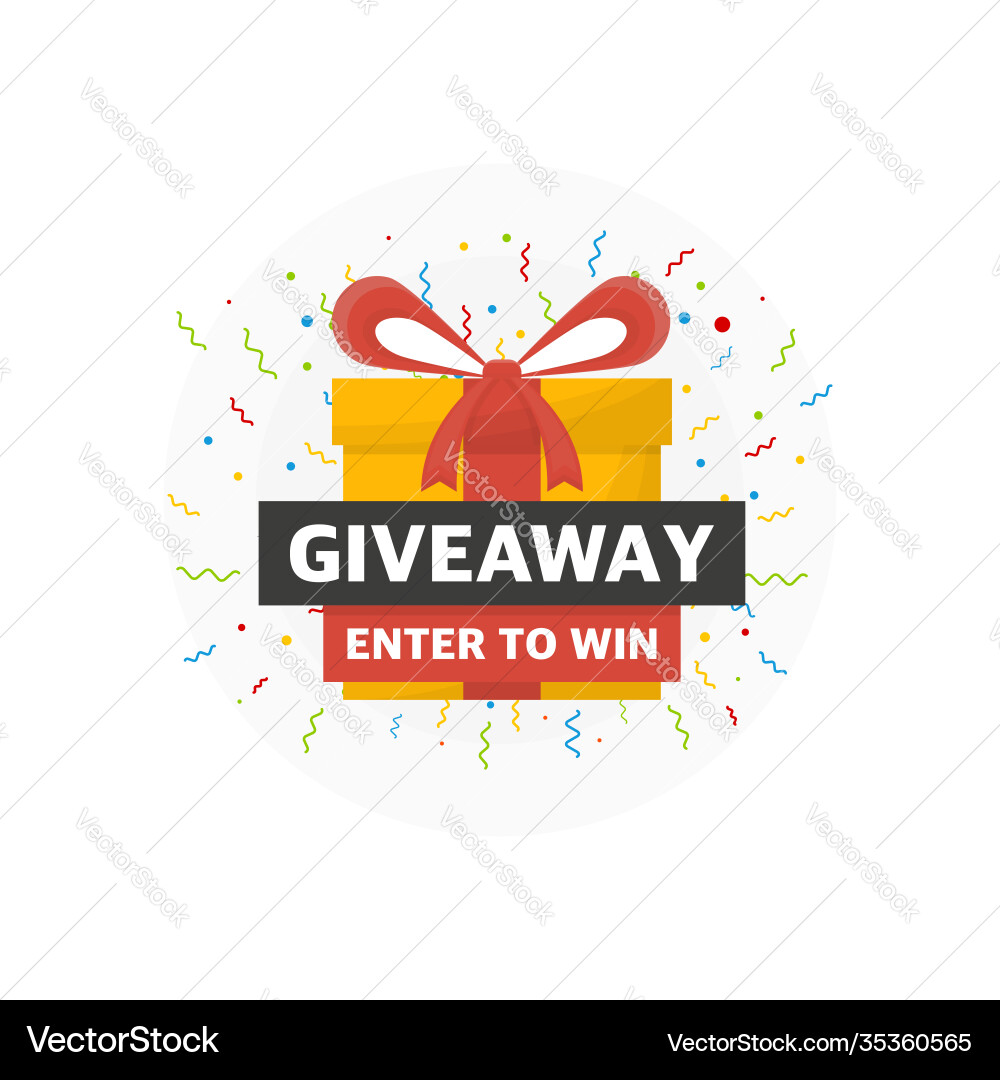 Giveaway logo template for social media post Vector Image
