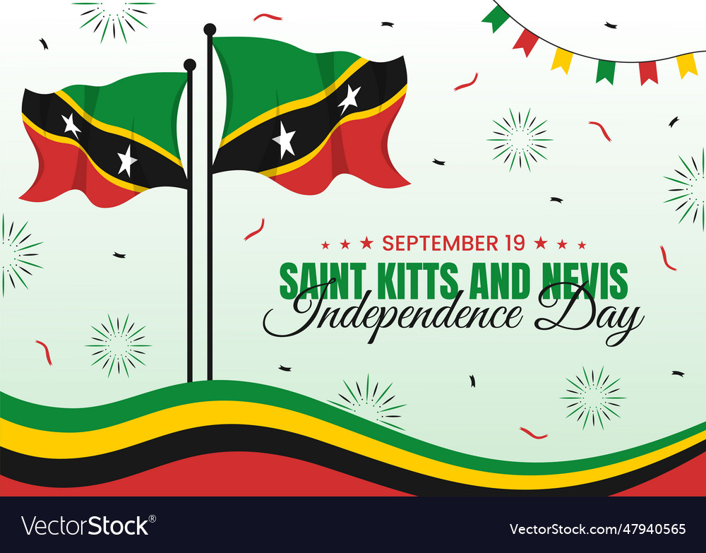 Happy independence day saint kitts and nevis with Vector Image