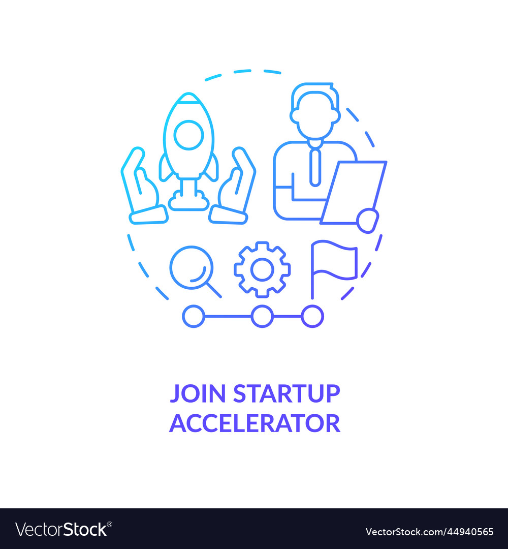 Join startup accelerator blue gradient concept Vector Image