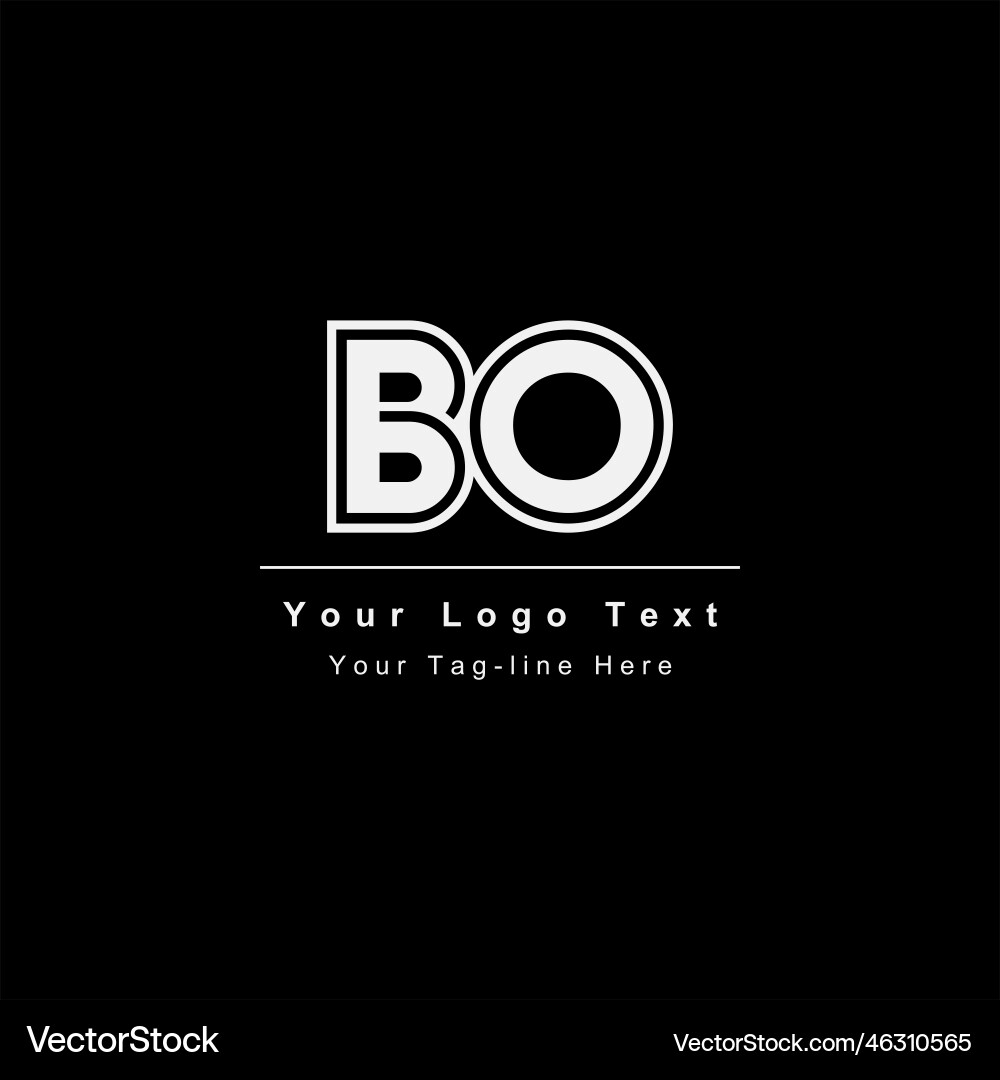 Letter bo or ob logo initial template icon symbol Vector Image