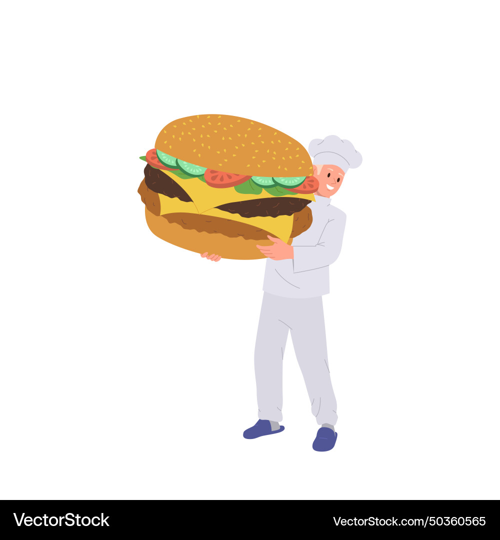 Man cook master chef cartoon character wearing Vector Image