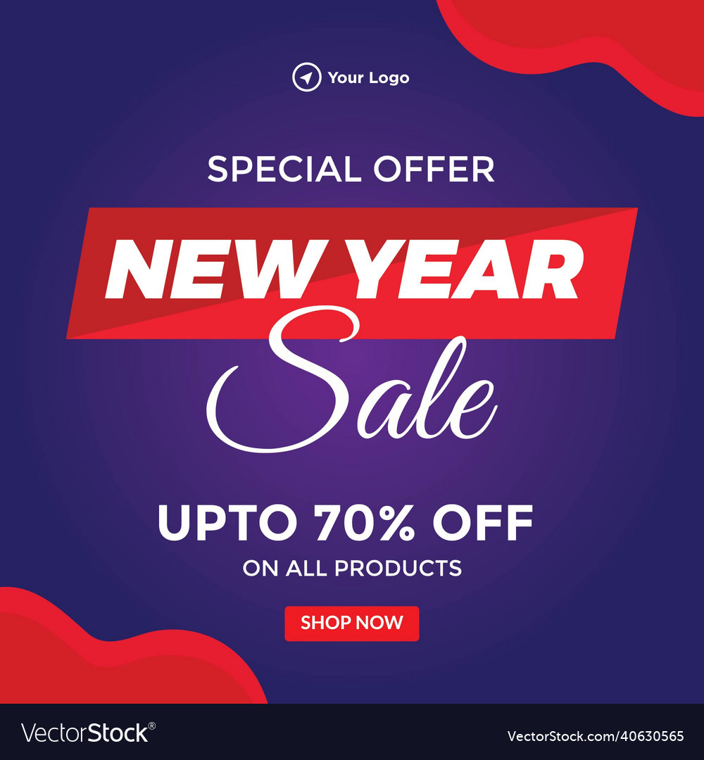 New year sale banner design Royalty Free Vector Image