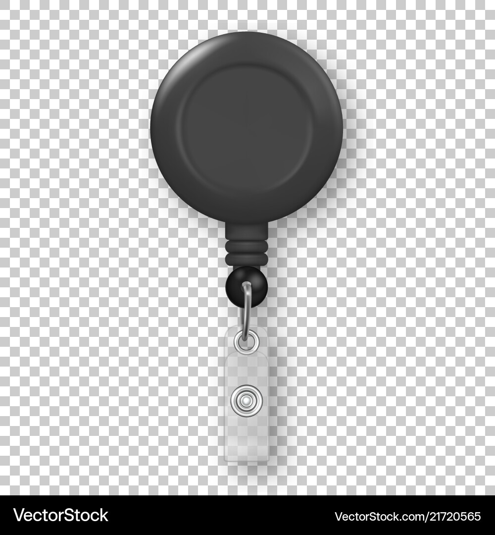 Realistic 3d black round reel holder clip Vector Image