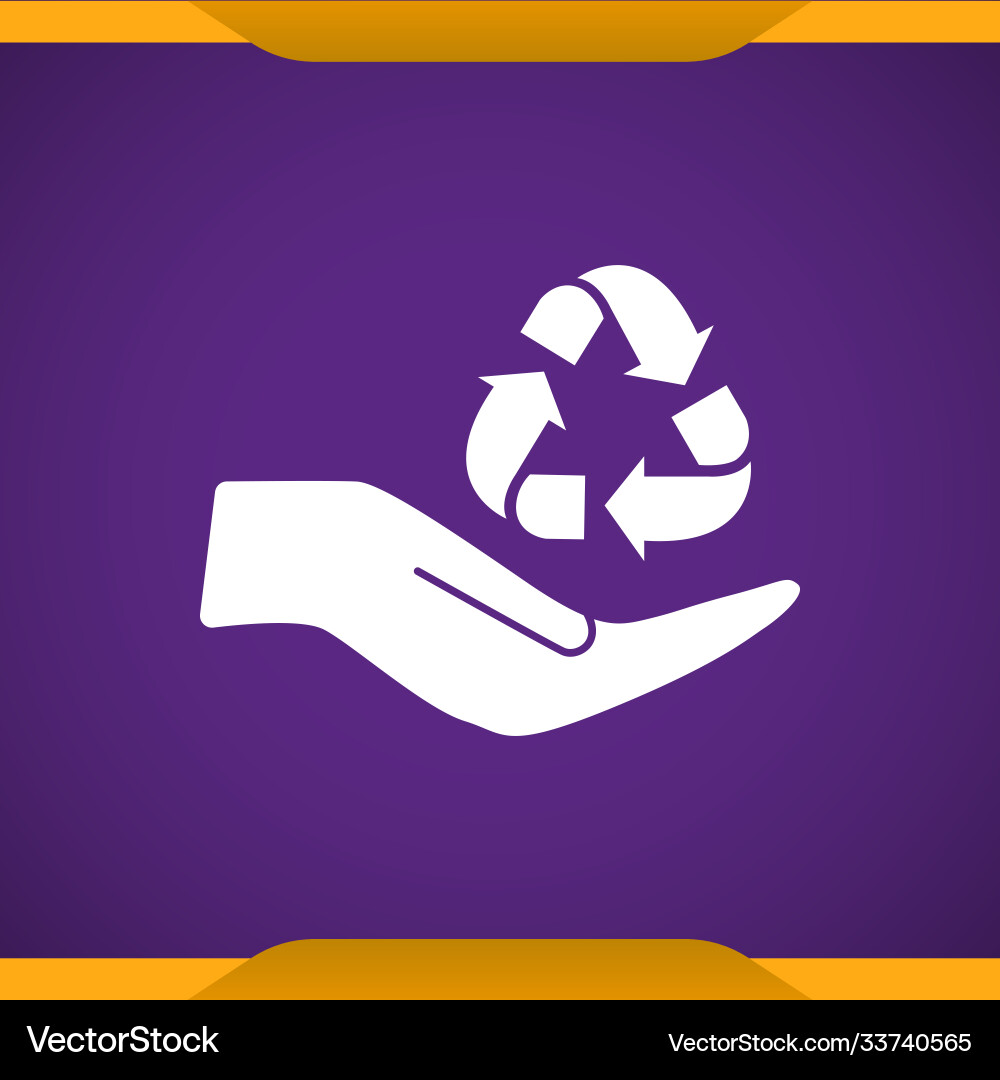 Recycle with hand icon for web and mobile Vector Image
