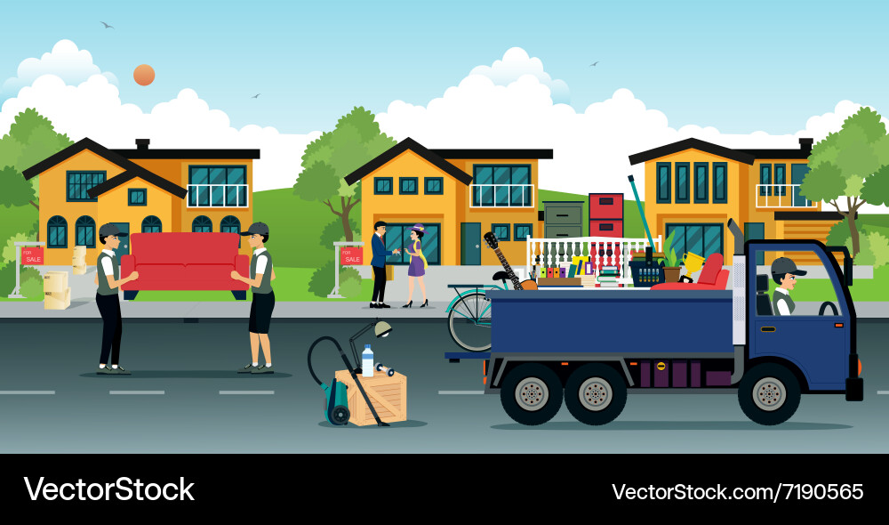 Relocation of the house Royalty Free Vector Image