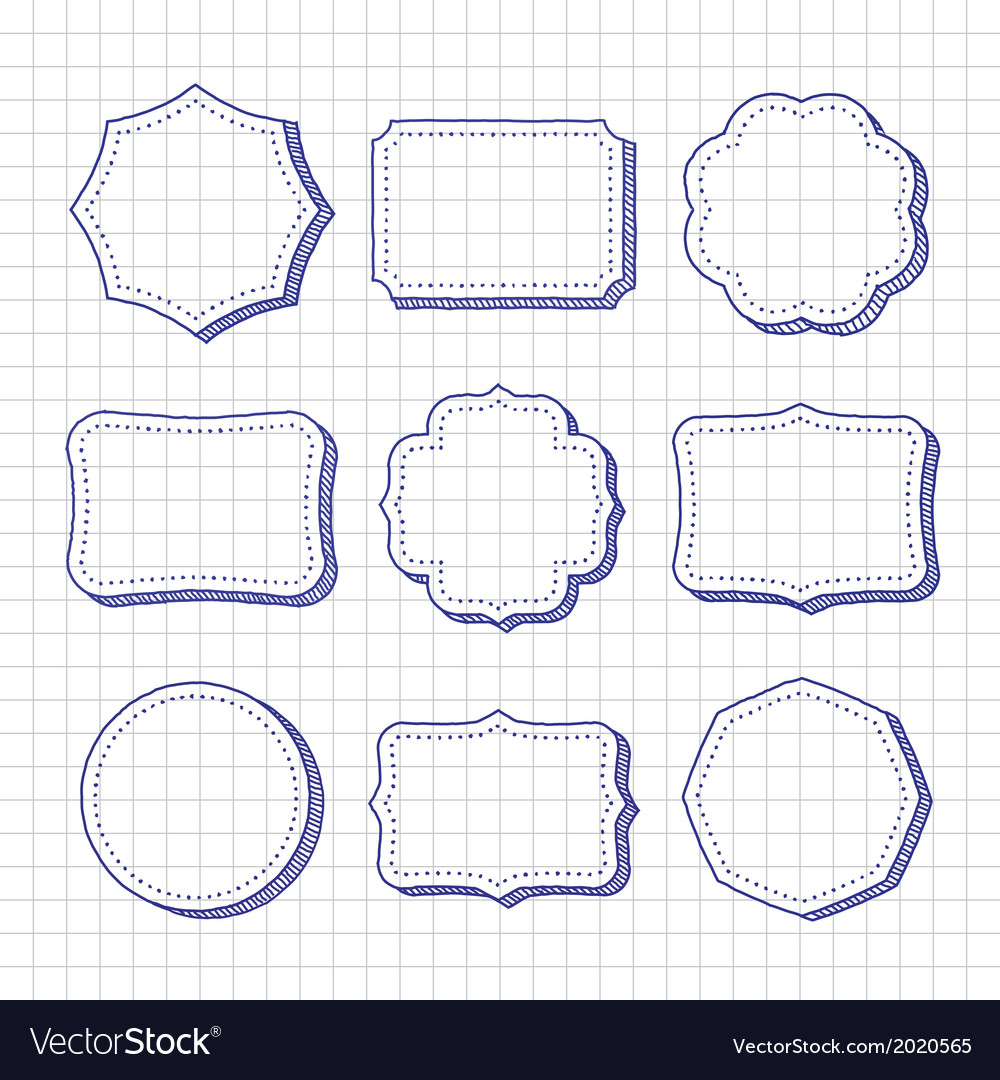 Set hand drawn frames Royalty Free Vector Image