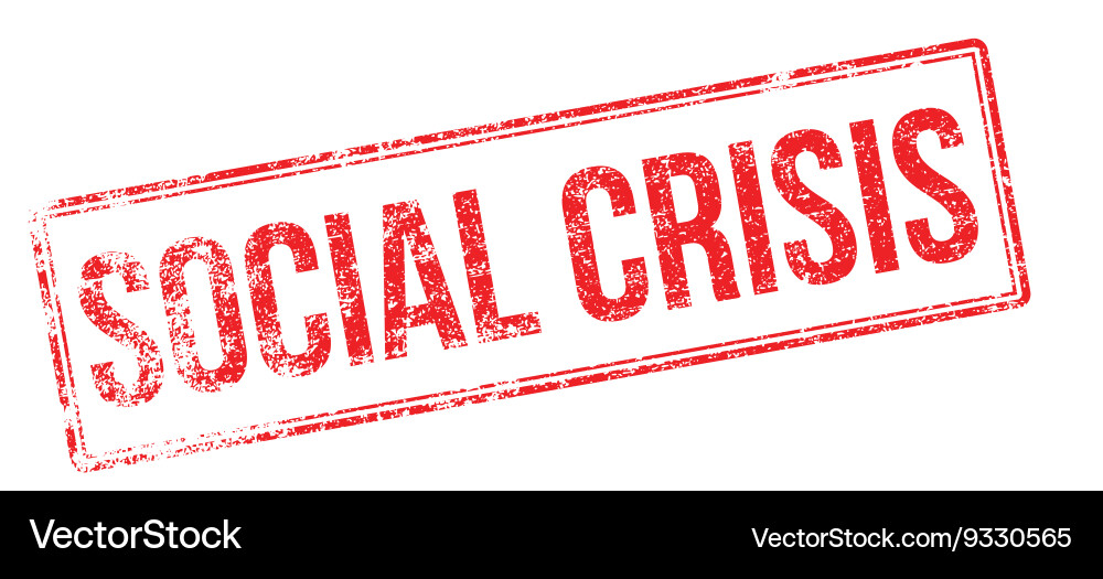 Social crisis red rubber stamp on white Royalty Free Vector