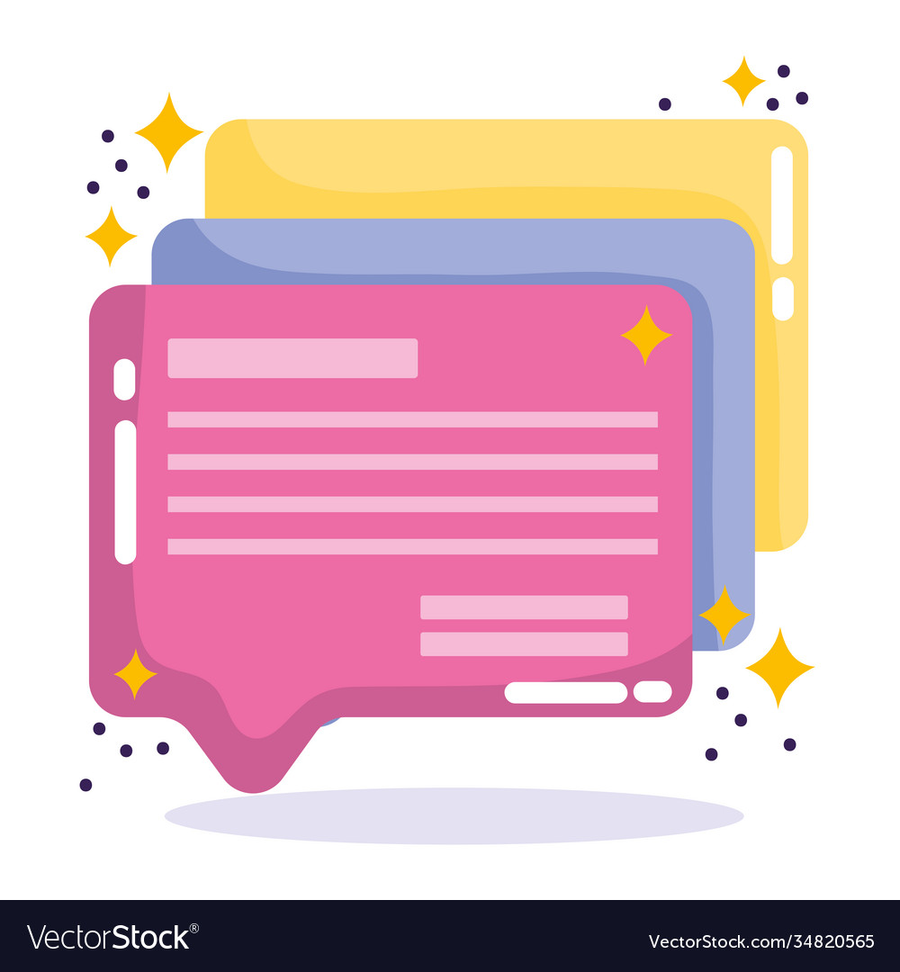 Social media speech bubbles chat and messages Vector Image