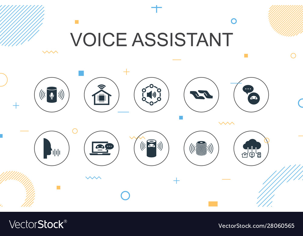 Voice assistant trendy infographic template thin Vector Image