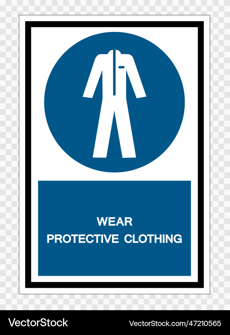 Wear protective clothing symbol sign isolate Vector Image