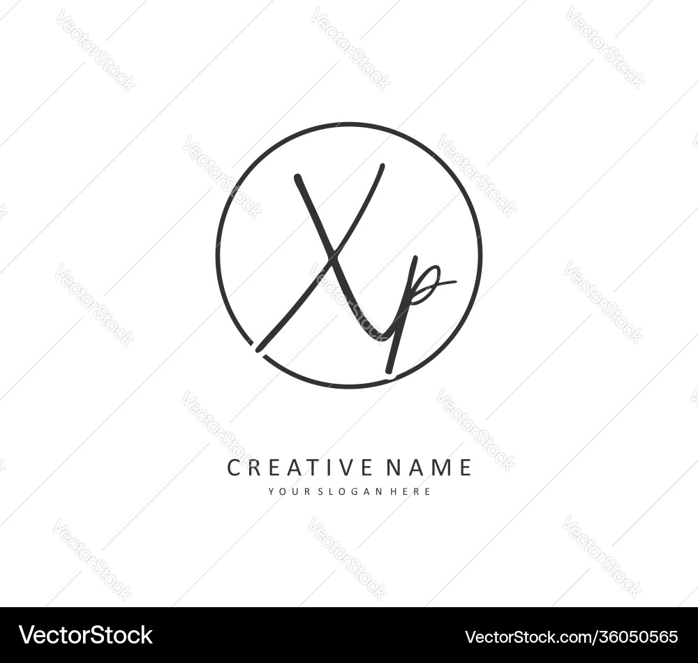 Xp initial letter handwriting and signature logo Vector Image