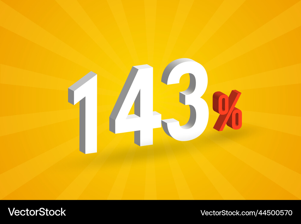 143 discount 3d text for sells and promotion Vector Image