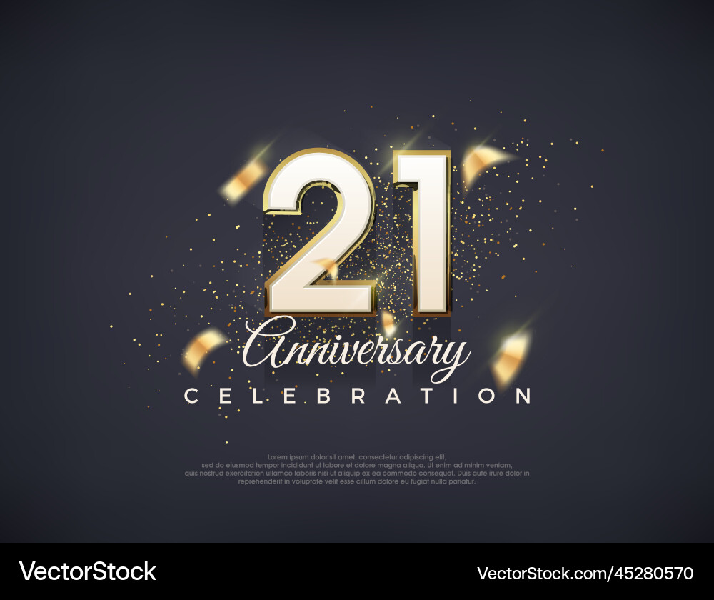21st anniversary number with fancy numerals Vector Image