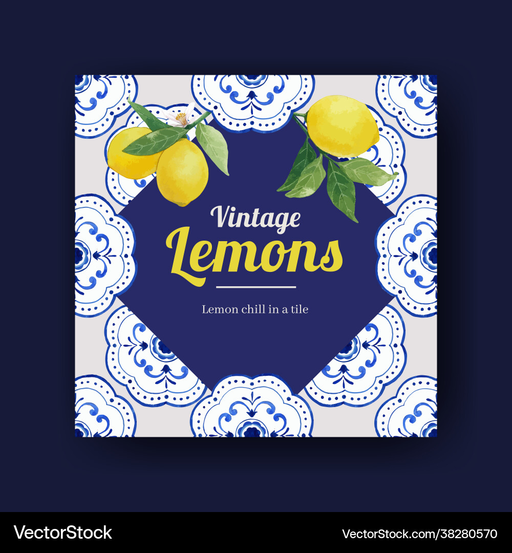 Advertise template with italian tile concept Vector Image