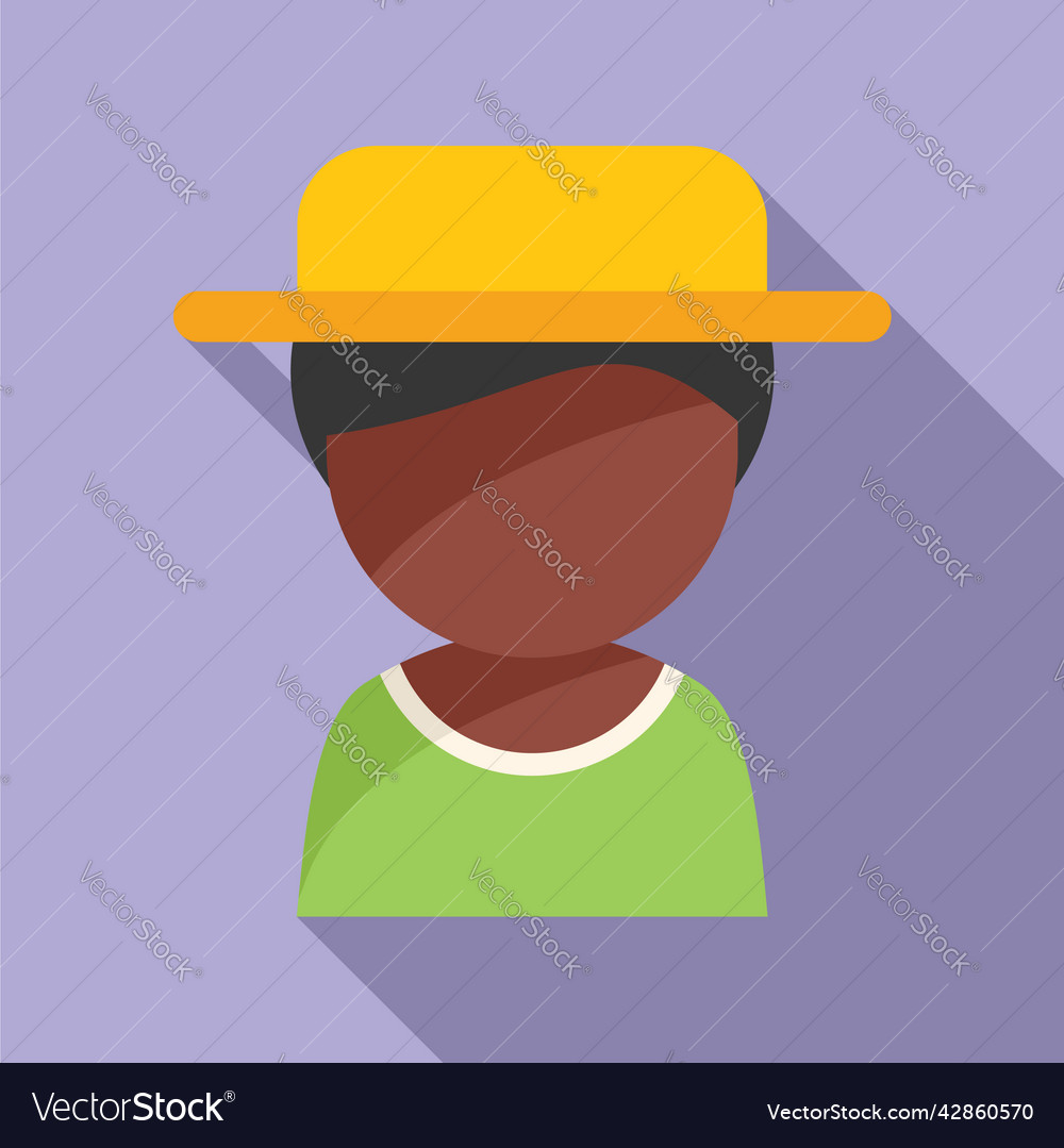 African man in hat icon flat work adult Royalty Free Vector