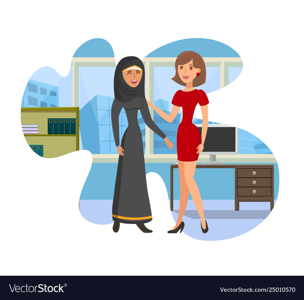 Arabian woman employee flat Royalty Free Vector Image Arabian woman employee flat Royalty Free Vector Image