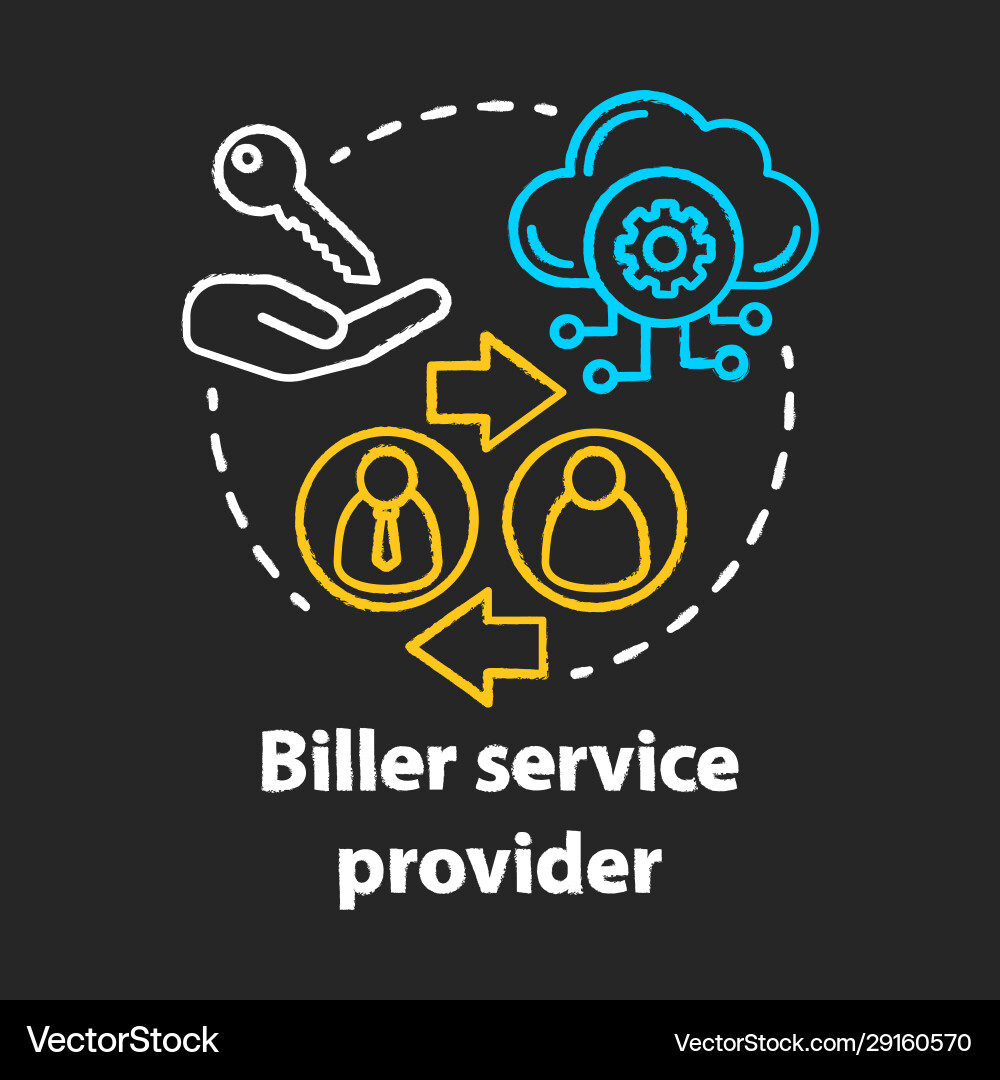 Biller service provider chalk concept icon Vector Image