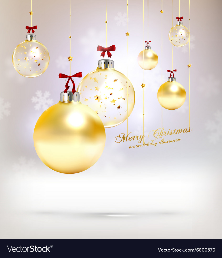 Christmas background with baubles Royalty Free Vector Image
