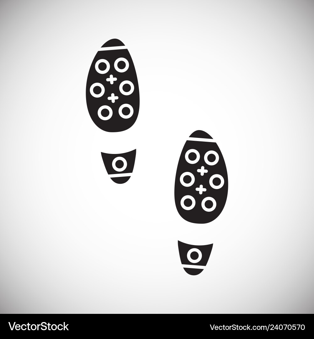 Footprint icon on white background for graphic Vector Image