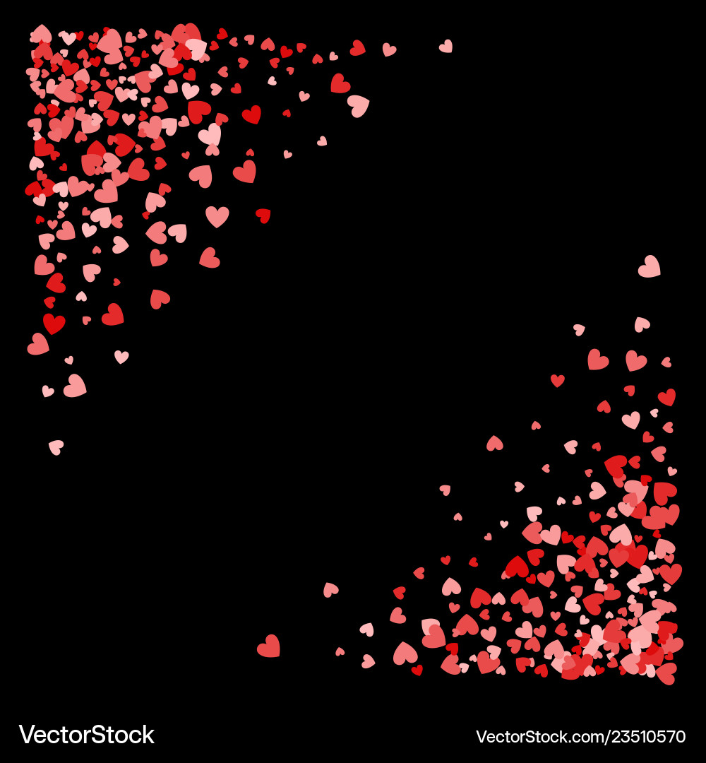 Frame or border of random scatter hearts Vector Image