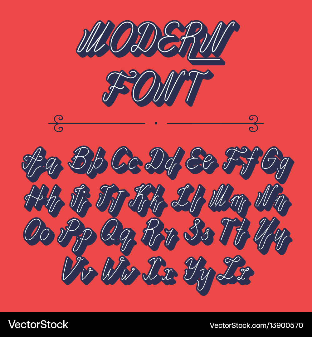 Handwritten lettering font alphabet Royalty Free Vector