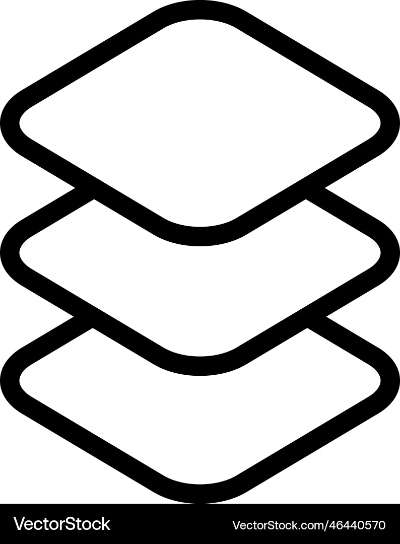 Layer thick line icon for personal and commercial Vector Image