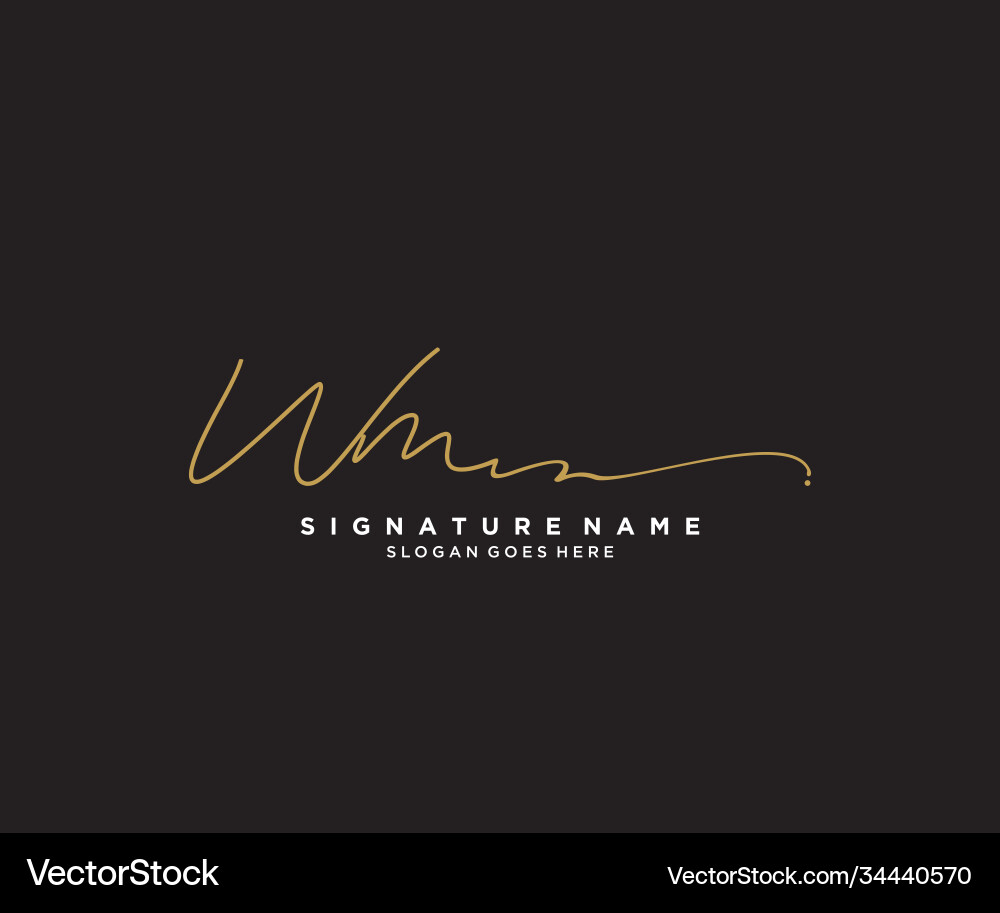 Letter wm signature logo template Royalty Free Vector Image