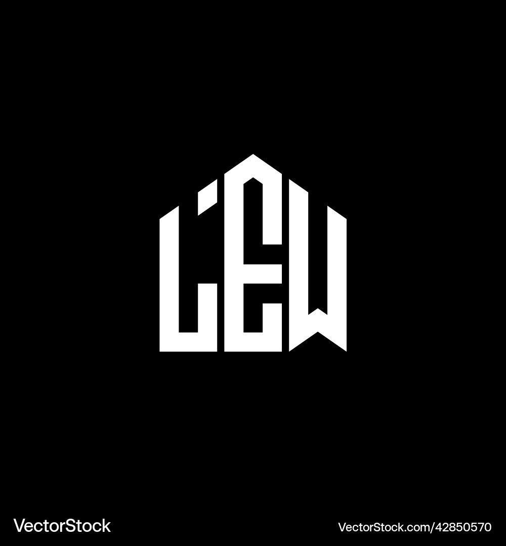 Lew letter logo design on black background Vector Image