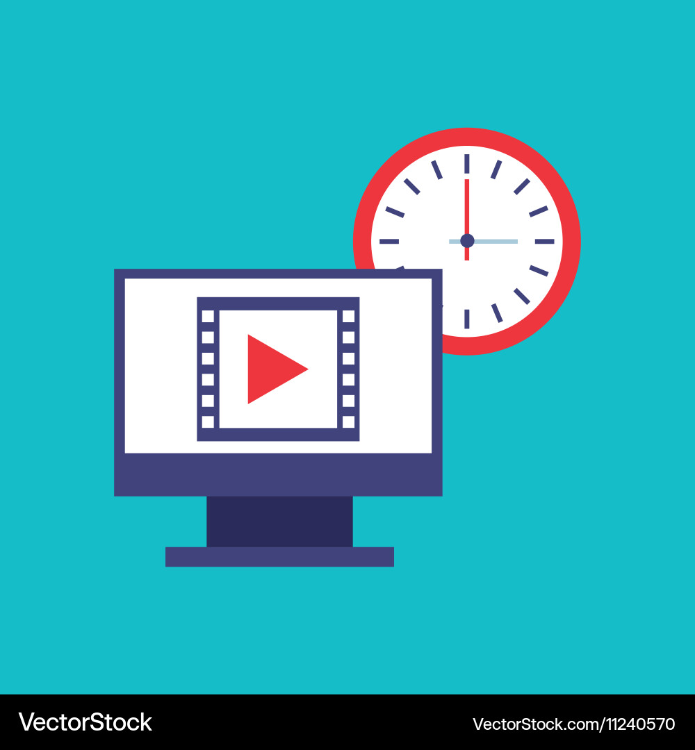 Monitor computer with social marketing icon Vector Image