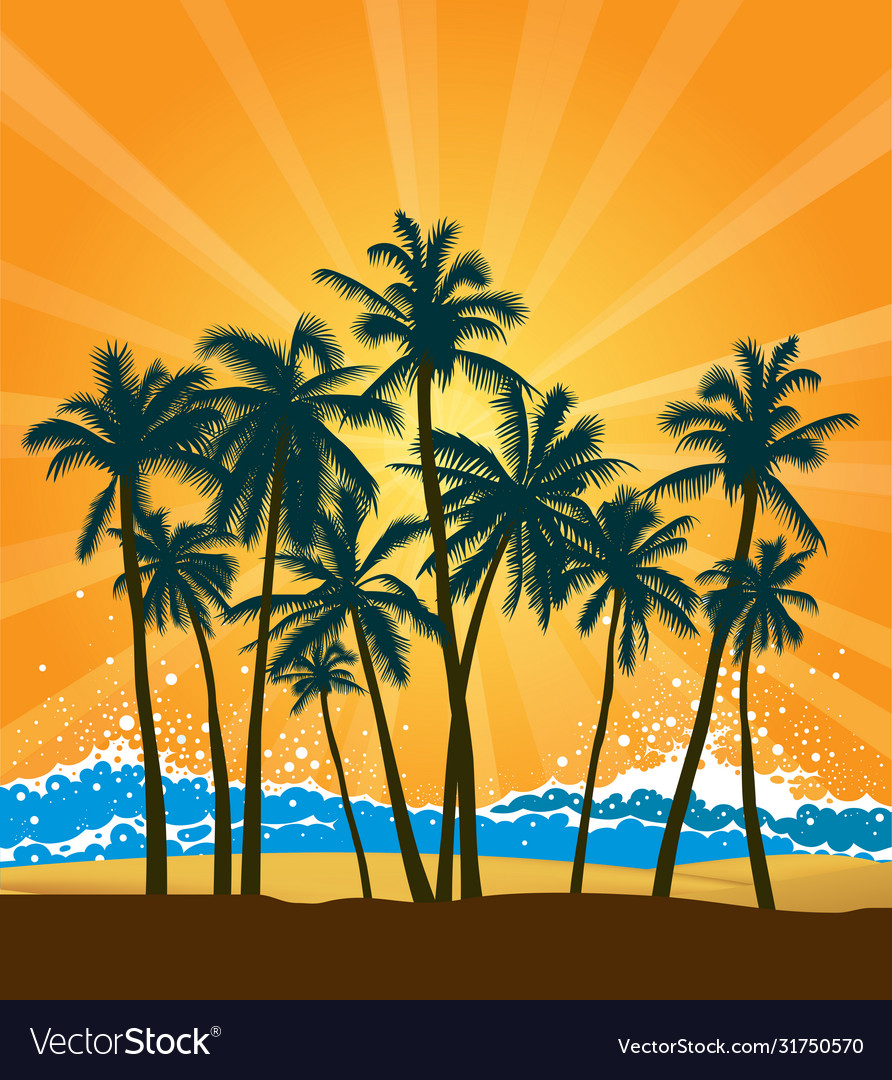 Palm beach Royalty Free Vector Image - VectorStock