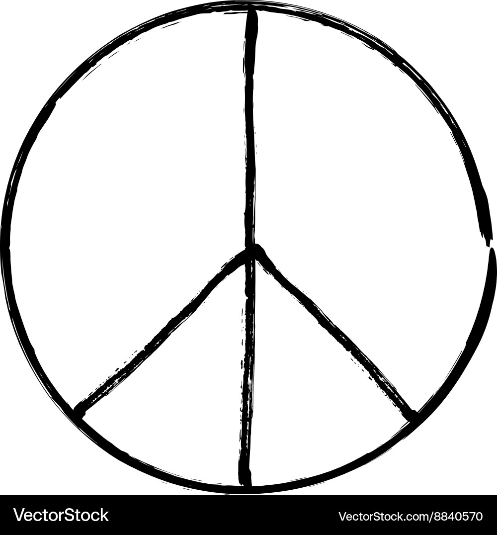Peace symbol icon friendship pacifism Royalty Free Vector