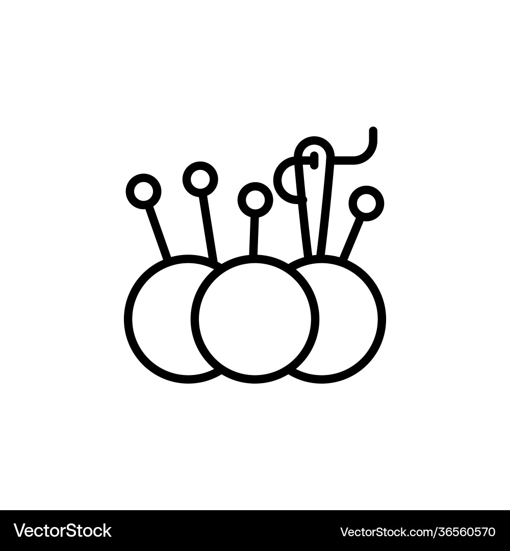 Pincushion icon in logotype Royalty Free Vector Image