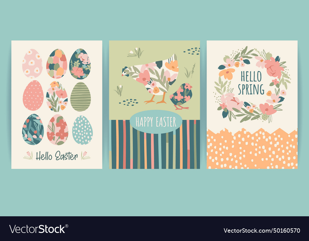 Set of easter cards design templates Royalty Free Vector