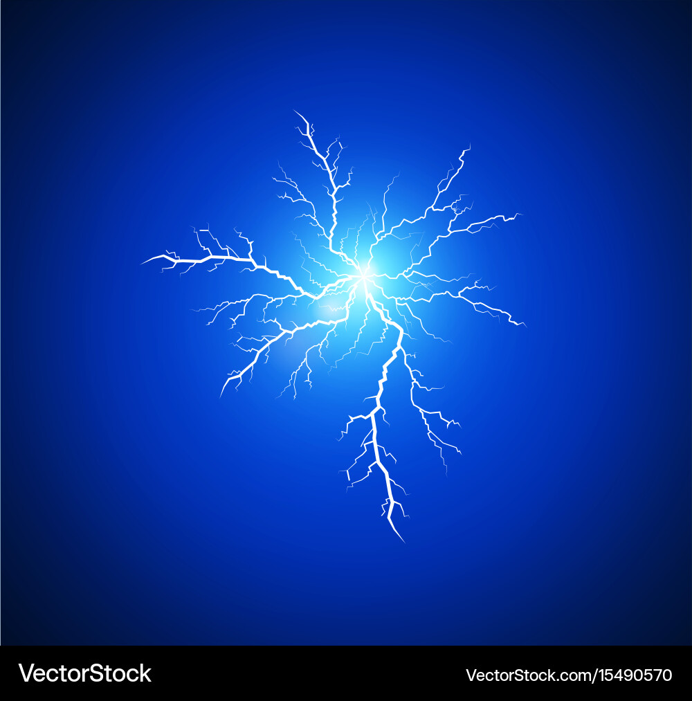 Set of lightnings magic and bright lighting Vector Image